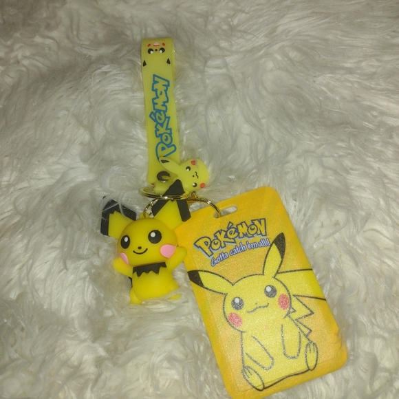 Pokemon | Accessories | Pichu Pokemon Id Holder Keychain | Poshmark